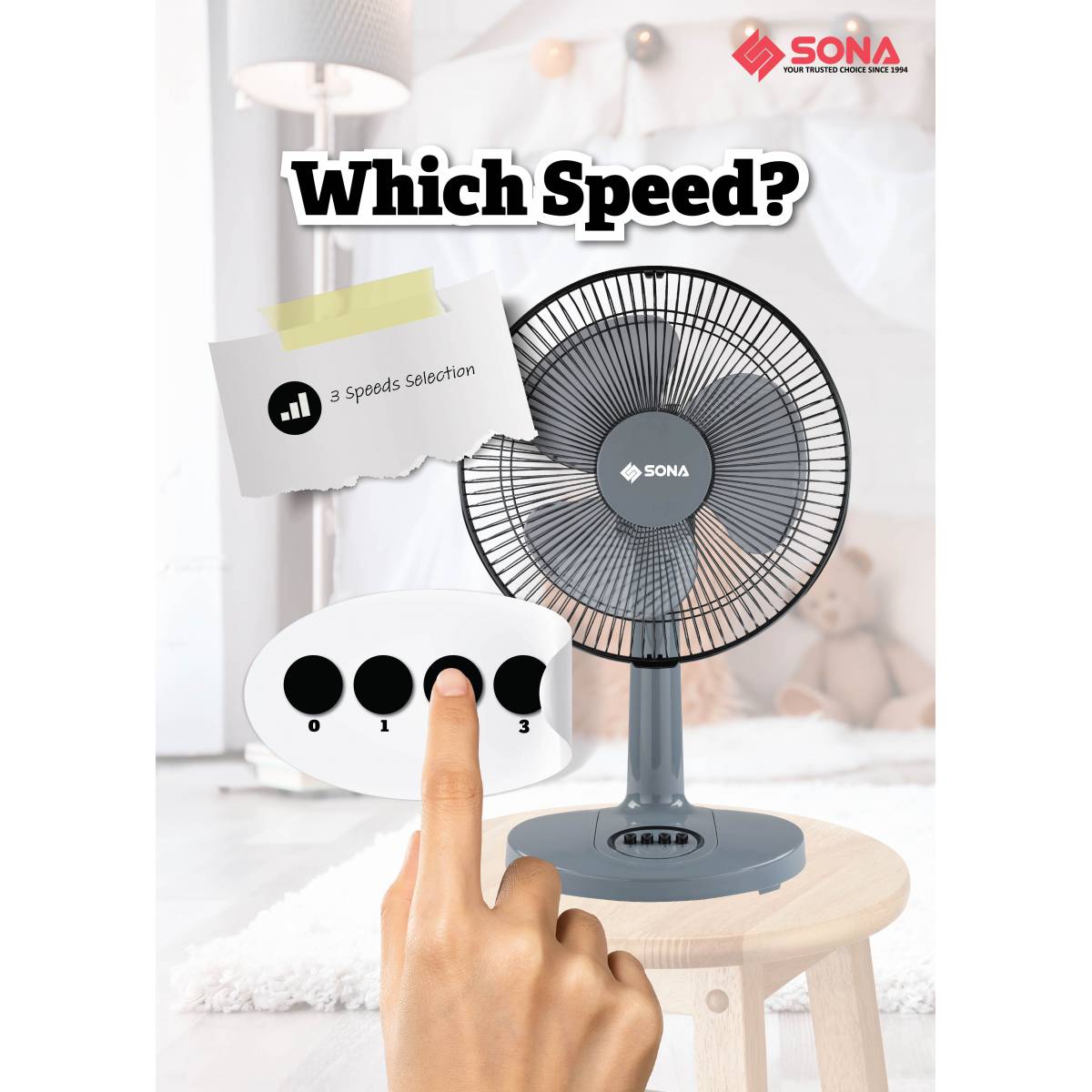 SONA 12″ Desk Fan SFD 1221A