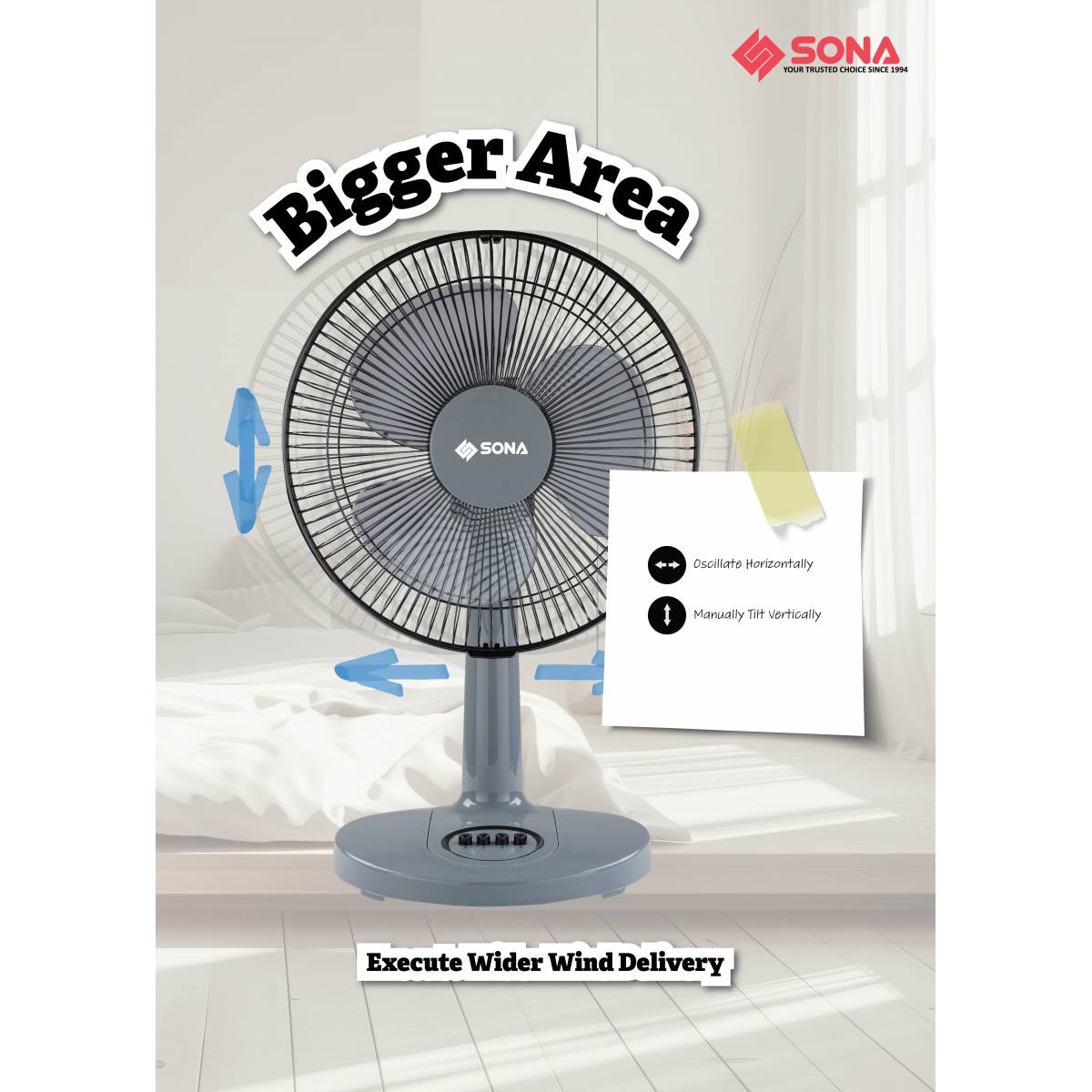 SONA 12″ Desk Fan SFD 1221A