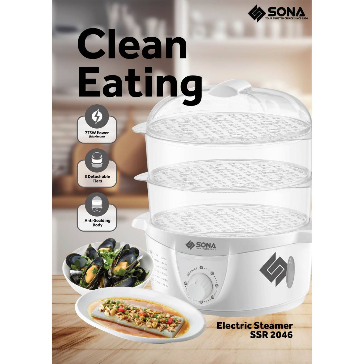 SONA Electric Steamer SSR 2046