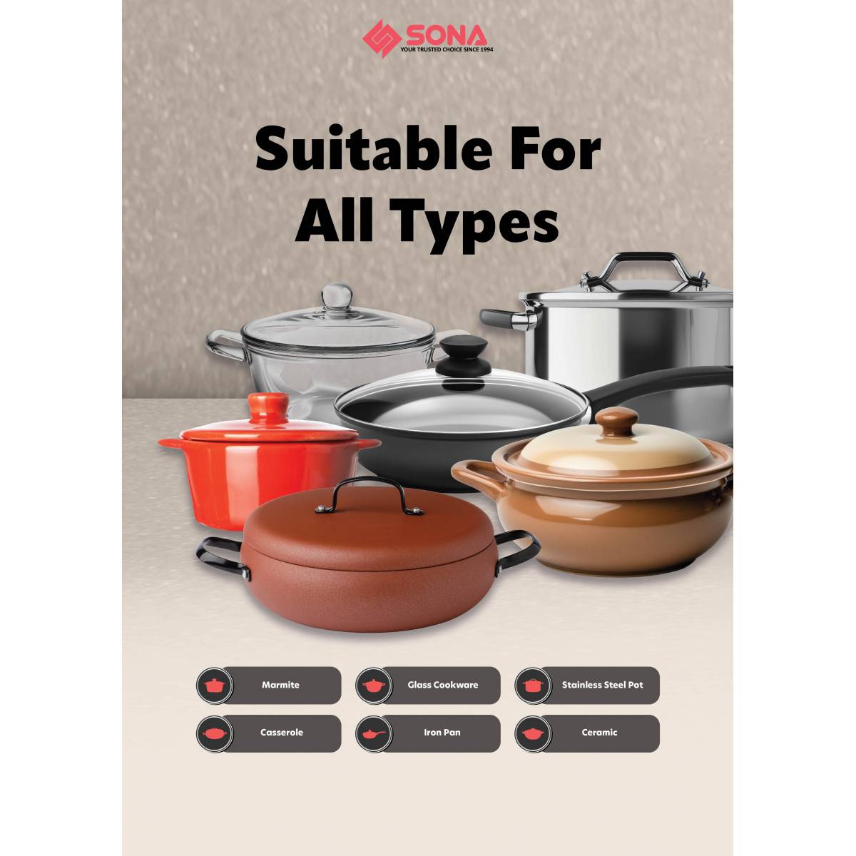 SONA 2-In-1 Infrared Ceramic Cooker Grill SIC 3318