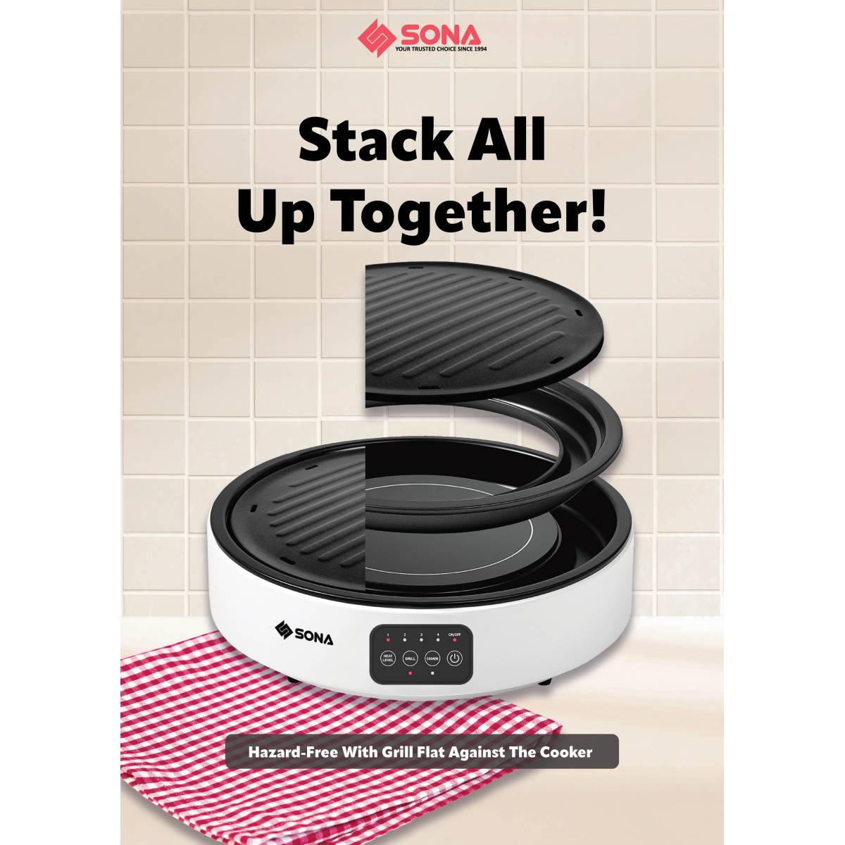 SONA 2-In-1 Infrared Ceramic Cooker Grill SIC 3318