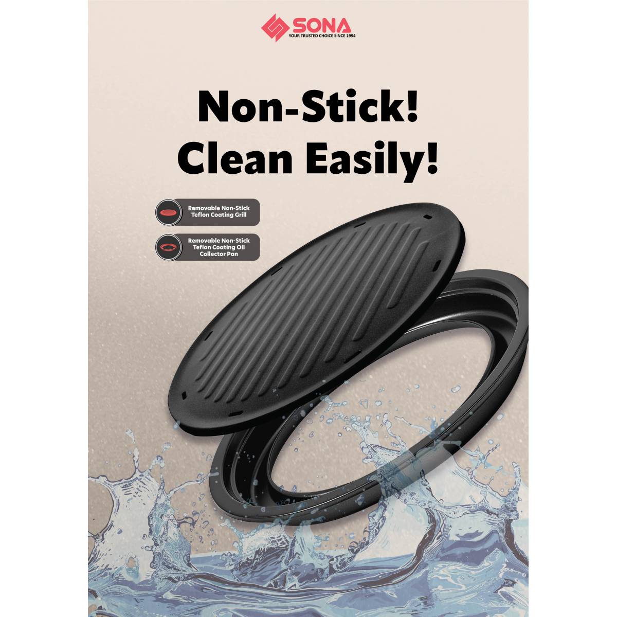 SONA 2-In-1 Infrared Ceramic Cooker Grill SIC 3318