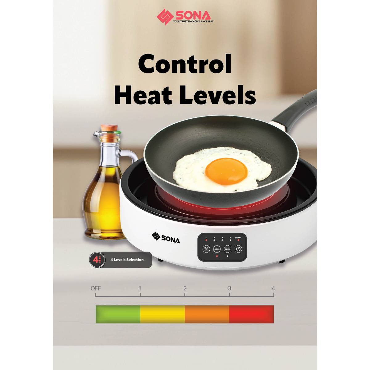 SONA 2-In-1 Infrared Ceramic Cooker Grill SIC 3318